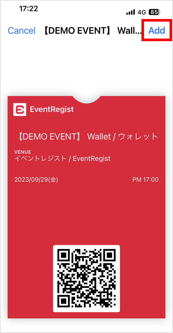 Add tickets to Apple Wallet or Google Wallet