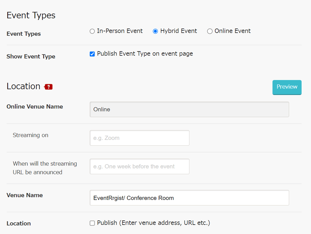 Editing Event Information